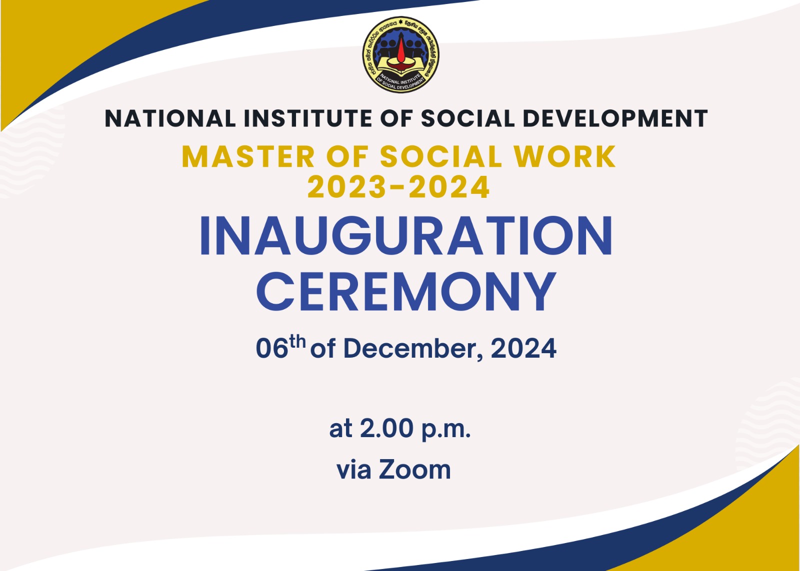 Master of Social Work 2023 – 2024 Inauguration Ceremony - National ...